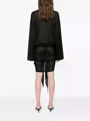 Attico Knotted Mini Dress - Black