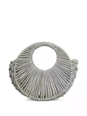HIBOURAMA Pleated Circular Handbag - Silver