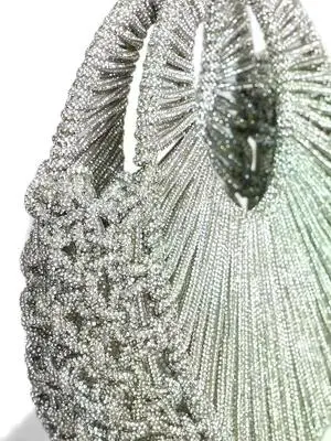HIBOURAMA Pleated Circular Handbag - Silver