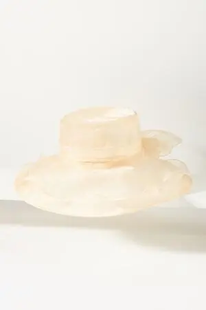 San Diego Hat Organza Wide-brim Hat - Ivory
