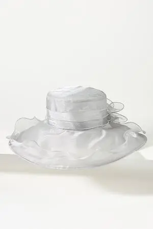 San Diego Hat Organza Wide-brim Hat - Silver