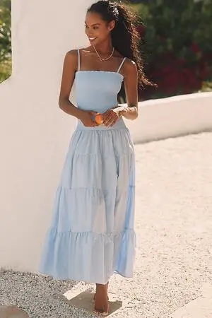 Peixoto Clemente Tiered Maxi Dress Blue