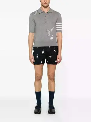 Thom Browne Feather Intarsia 4-bar Polo