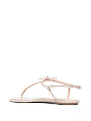 Rene Caovilla Flower Embellished Sandals - Neutrals
