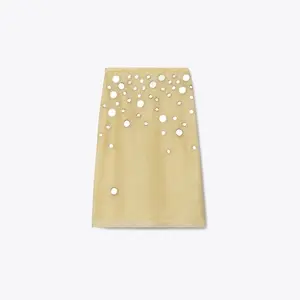 Tory Burch Embellished Mirror Skirt - Soft Wheat