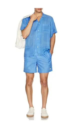 BATHER Cornflower Tonal Bandana Camp Shirt