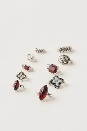Free People Sandal Charm Set - Silver Ruby