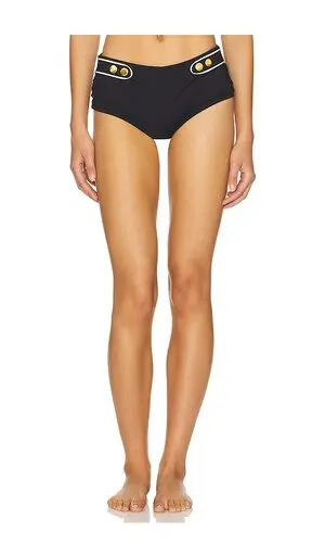 WeWoreWhat Sailor Swim Short - Black & Off White