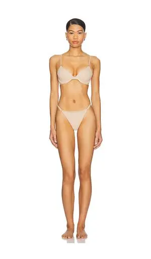 Natori Verge Adjustable String Thong In Nude - Cafe