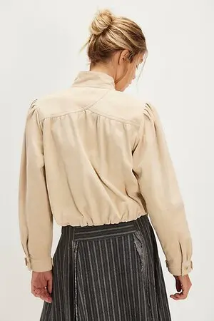 Free People Nimbus Suede Jacket - Tofu