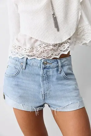 Free People We The Free Cali Cuffed Denim Shorts - Mojave
