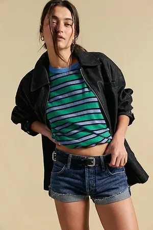 Free People We The Free Cali Cuffed Denim Shorts - September