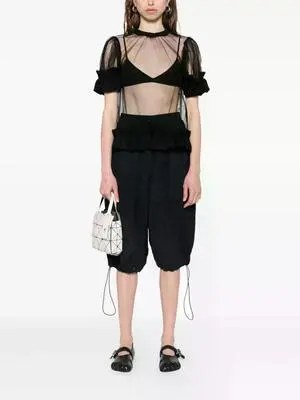 Noir Kei Ninomiya Ruffle-detail Sheer Blouse