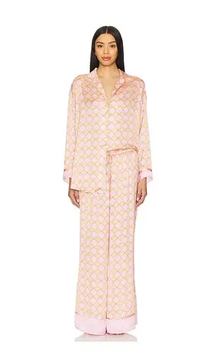 Free People Free People X Intimately Fp Dreamy Days Pajama Set In Peach. Sweet Lilac Combo