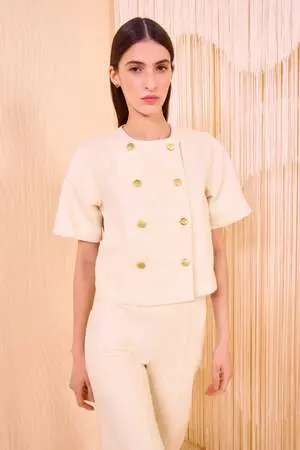 Ulla Johnson Serge Short Sleeve Jacket - Birch