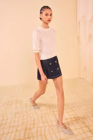 Ulla Johnson Gemma Short Sleeve Knit Top - Pristine