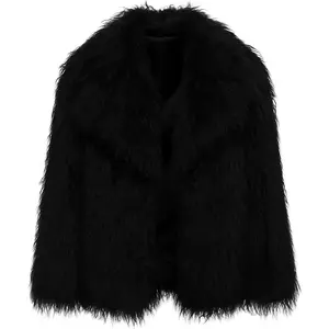 SPARKL Fur Coat - Black