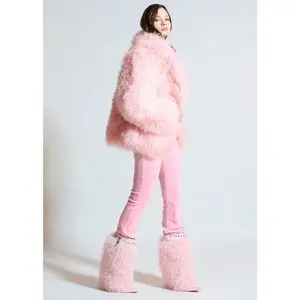 SPARKL Fur Coat - Pink