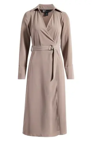 FRIENDS LIKE THESE Long Sleeve Wrap Midi Dress