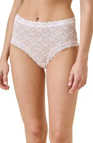 PAPINELLE High Waist Lace Knicker Panties - Blush