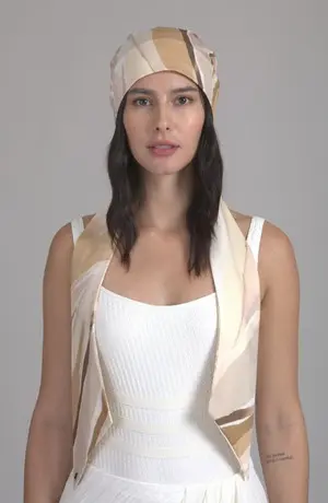 Eugenia Kim Gigi Satin Head Wrap - Ivory/beige