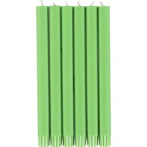 BRITISH COLOUR STANDARD 6-pack Dinner Candles - Green