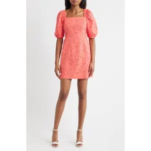 Anne Klein Cotton Eyelet Mini Dress
