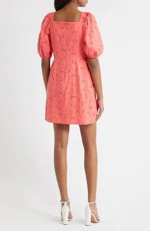 Anne Klein Cotton Eyelet Mini Dress