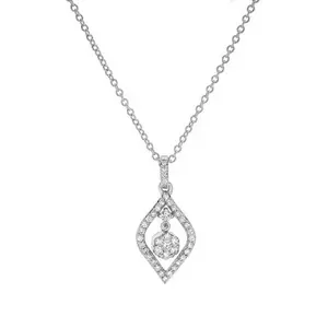 LUVMYJEWELRY Lumiere Diamond Drop Pendant In 14k Gold - 14k White Gold