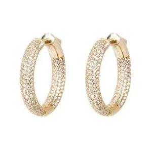 NICKHO REY Mini Tire Hoop Earrings - White/gold