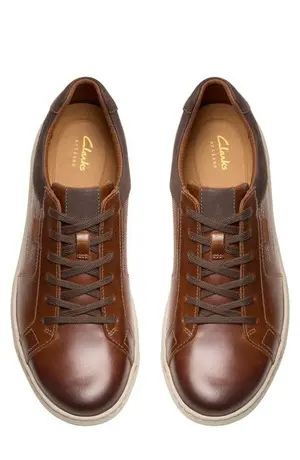 Clarks Mapstone Lace-up Leather Sneakers - Tan Leather