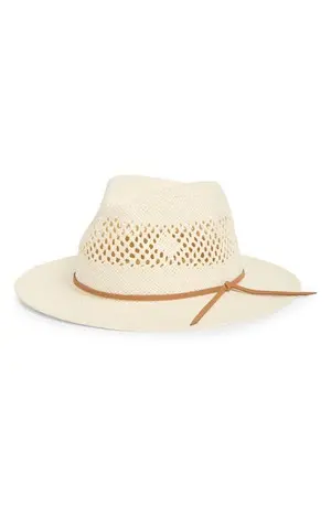 Nordstrom Packable Straw Fedora Ivory