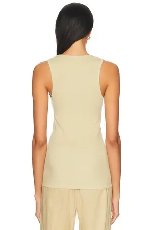 Enza Costa Cotton Rib Scoop Tank Top