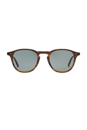 Garrett Leight Hampton Sun Sunglasses - Matte Saddle Tortoise & Semi-flat Blue S