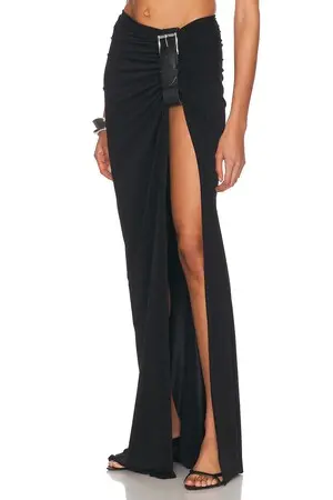 SID NEIGUM Floor Length Gathered Belted Skirt