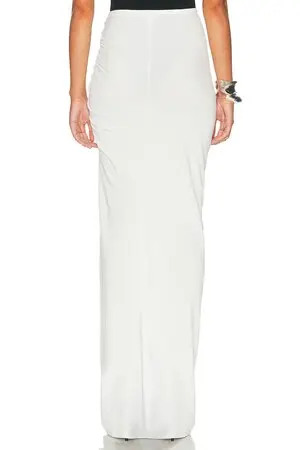 SID NEIGUM Floor Length Gathered Belt Skirt - Ivory