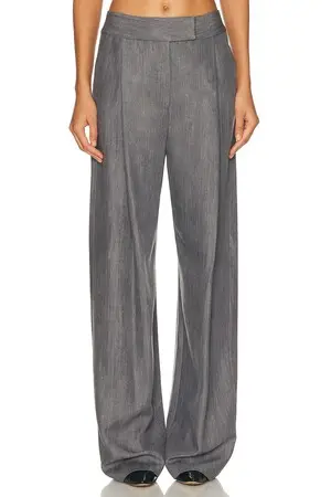 THE SEI Boyfriend Trouser - Grey Chambray