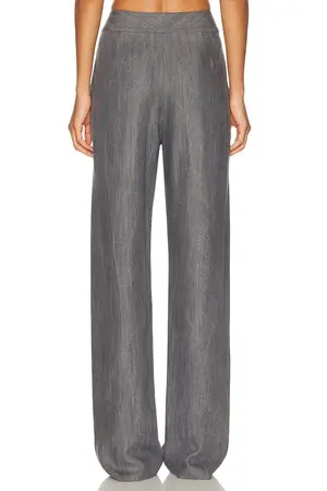 THE SEI Boyfriend Trouser - Grey Chambray