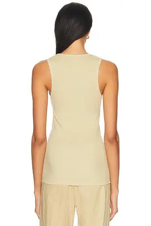 Enza Costa Cotton Rib Scoop Tank Top