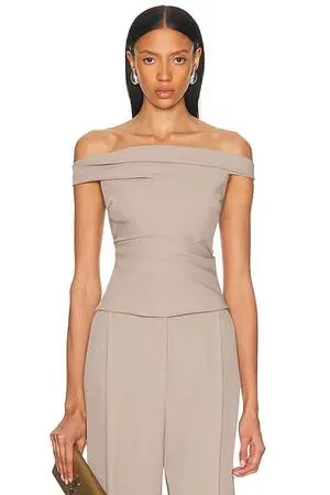 THE SEI Off The Shoulder Top - Fossil