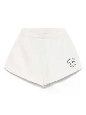 SPORTY & RICH Beverly Hills Riding Club Soft Disco Shorts - Neutrals