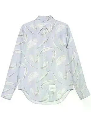 Thom Browne Feather-print Silk Shirt