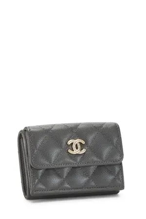 Chanel Quilted Caviar Compact Wallet