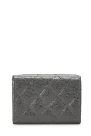 Chanel Quilted Caviar Compact Wallet