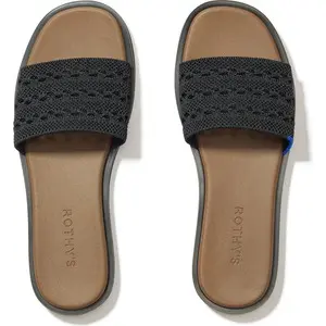 Rothy's The Slide Sandal Black Crochet
