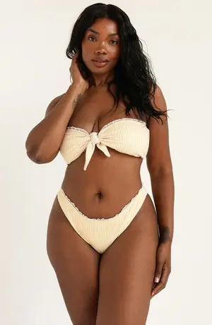 DIPPIN DAISY'S Everly Sparkle Lace Bikini Bottom - Tuscany