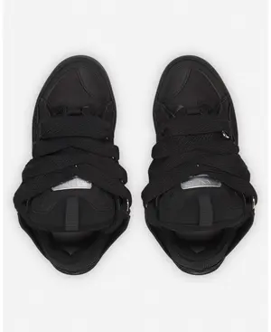 LANVIN Curb Leather Sneakers - Black