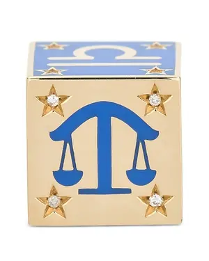 Adina Reyter 9k Libra Zodiac Diamond & Ceramic Bead - Gold
