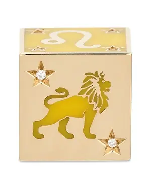 Adina Reyter 9k Leo Zodiac Diamond And Ceramic Bead - Gold