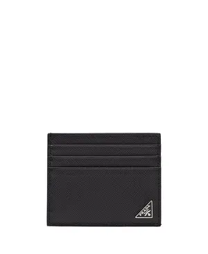 Prada Saffiano Leather Card Holder Black